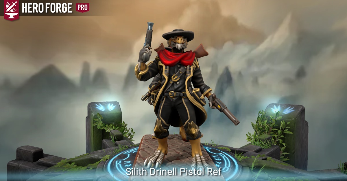 Silith Drinell Pistol Ref - made with Hero Forge