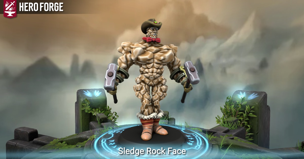 Sledge Rock Face - made with Hero Forge