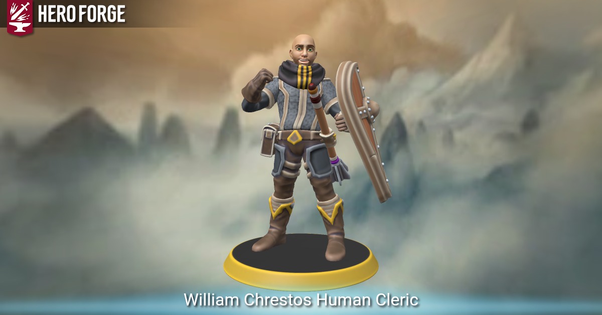 William Chrestos Human Cleric - made with Hero Forge