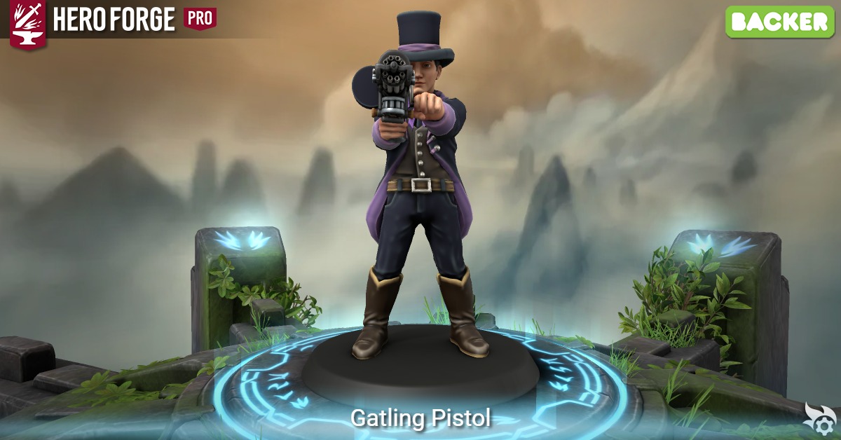 Gatling Pistol - made with Hero Forge