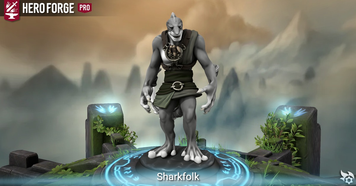 Sharkfolk - made with Hero Forge