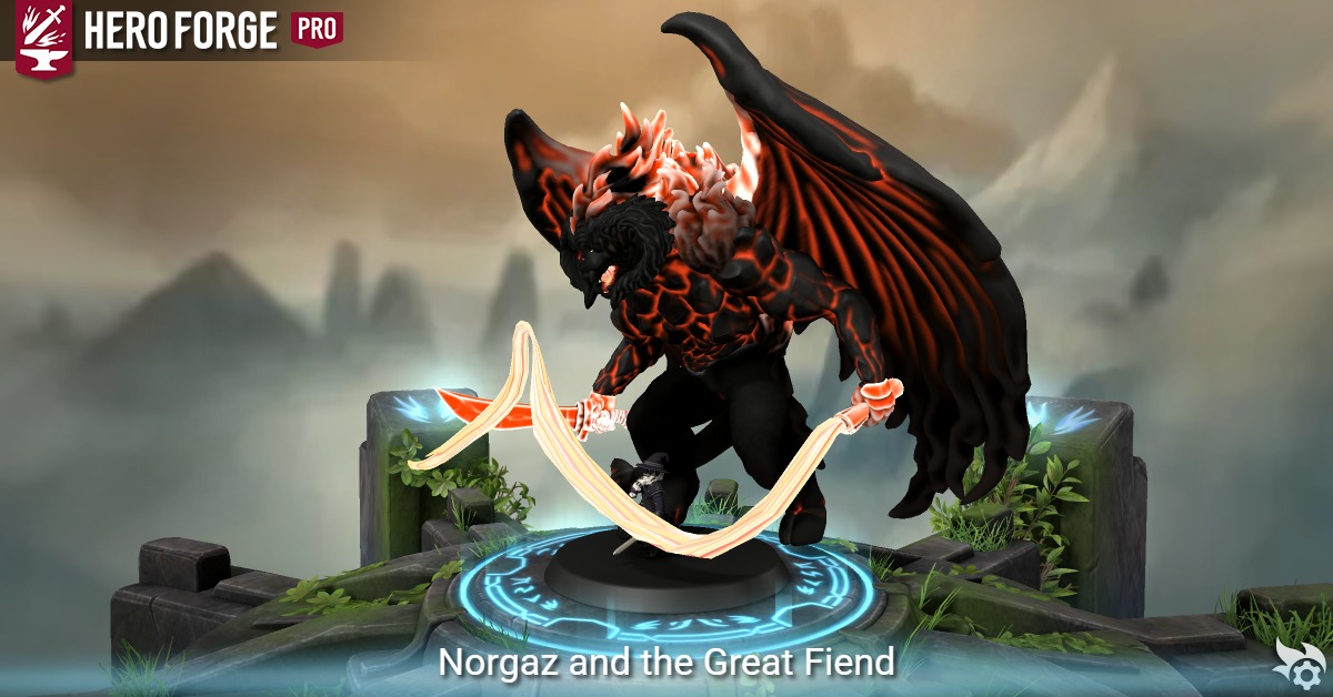Norgaz and the Great Fiend - made with Hero Forge