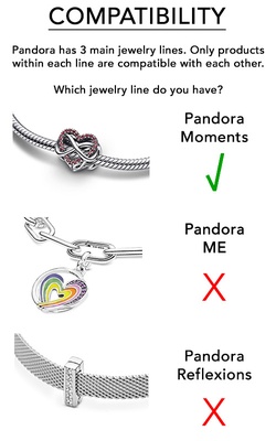 Pandora Moments Pave Heart Clasp Snake Chain Bracelet 586292CZ 16