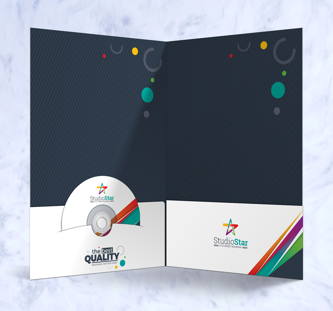 Creative Presentation Folder With Pocket Design Template