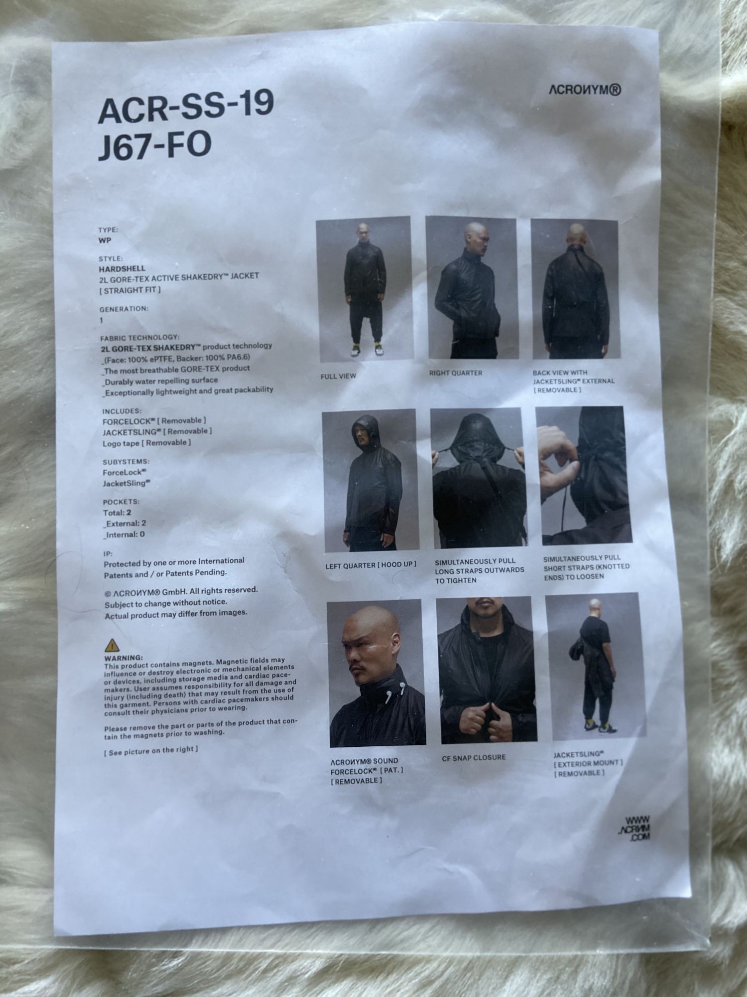 FS: ACRONYM J67-FO / Black / Large - supermarket - superfuture® – supertalk